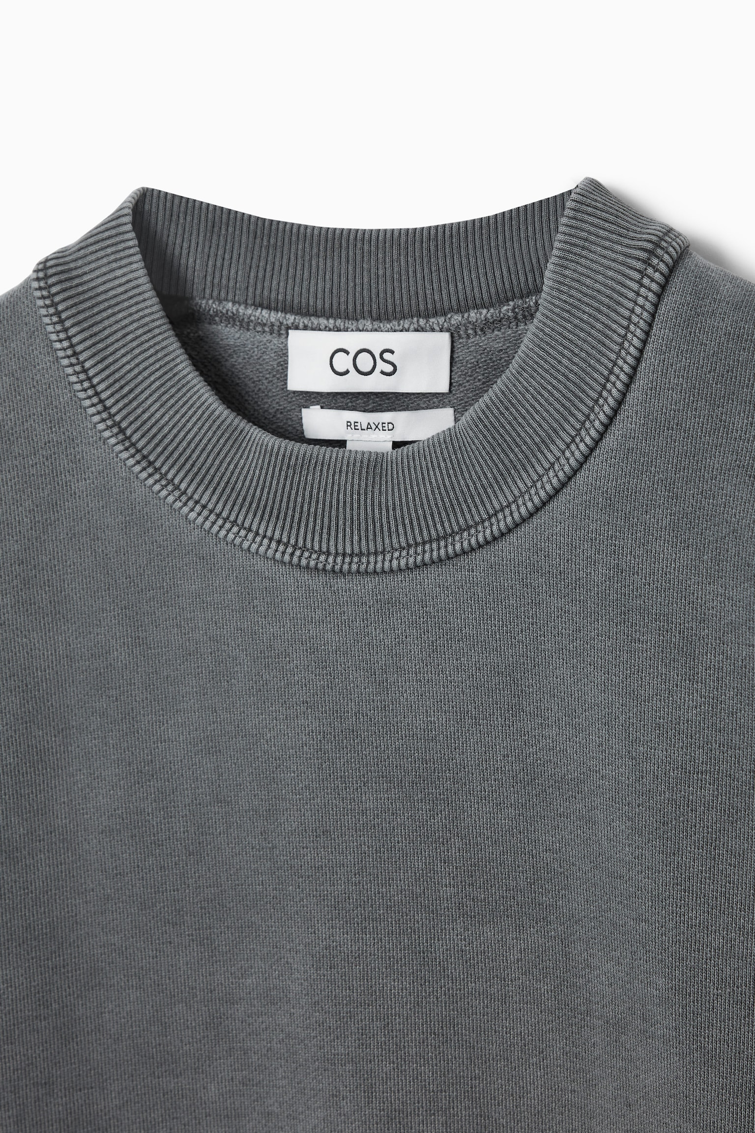 RELAXED WASHED-COTTON SWEATSHIRT - WASHED BLACK | COS