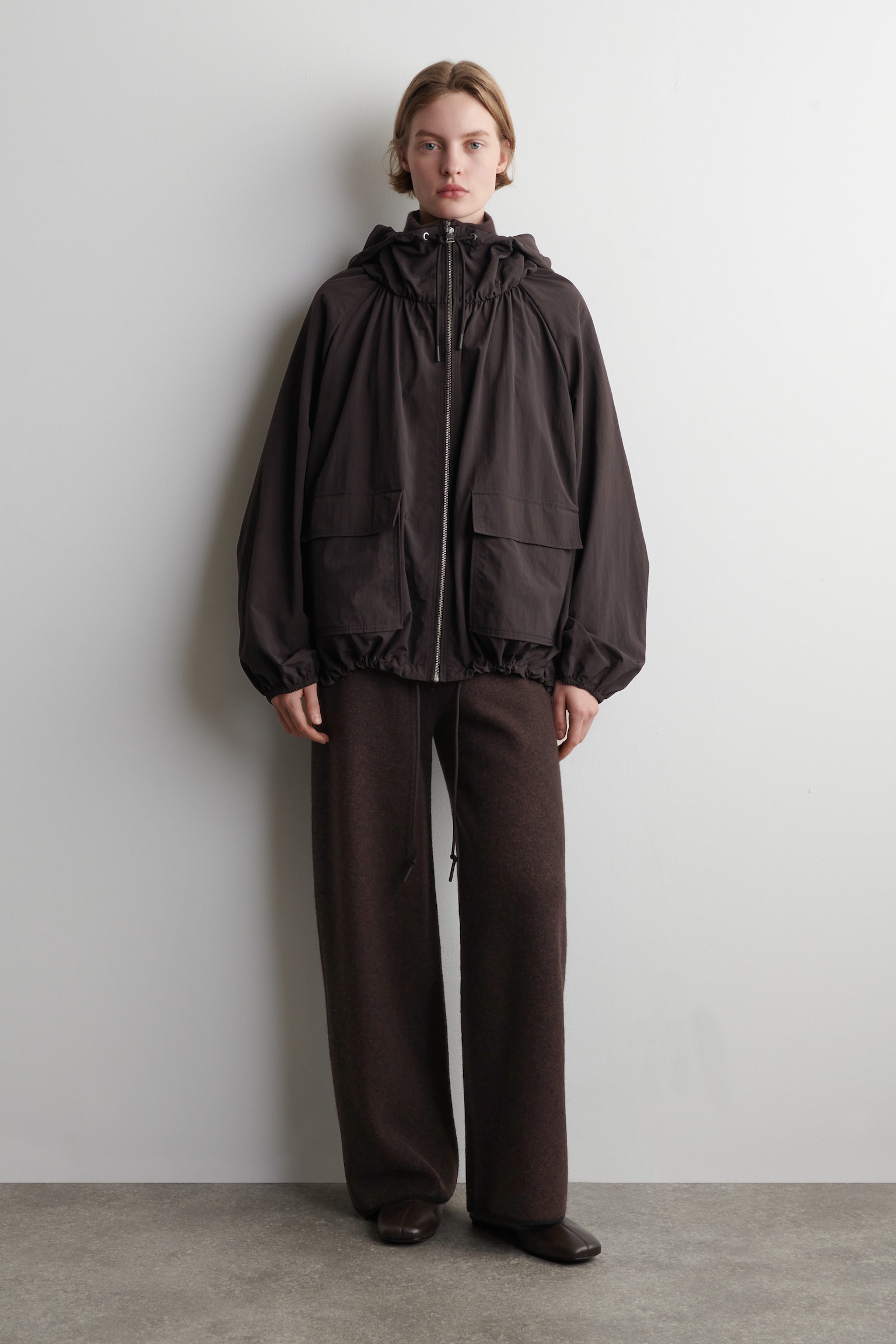TECHNICAL HOODED PARKA JACKET - DARK BROWN | COS US