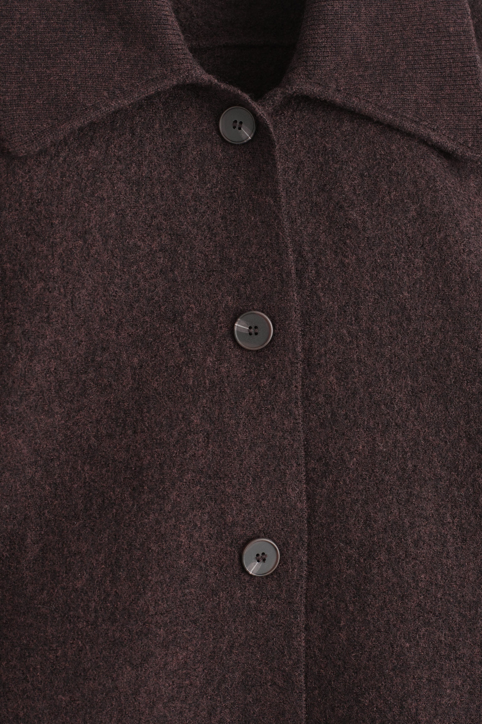 SCULPTED MERINO WOOL SHORT JACKET - DARK BROWN | COS