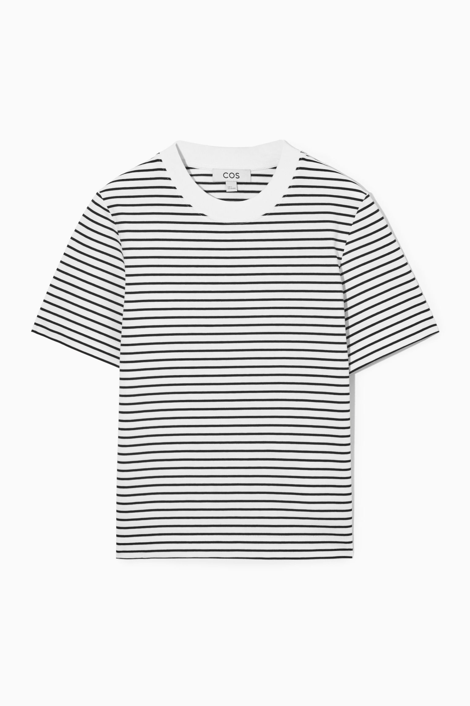 CLEAN CUT REGULAR T-SHIRT - OFF-WHITE / BLACK | COS IE