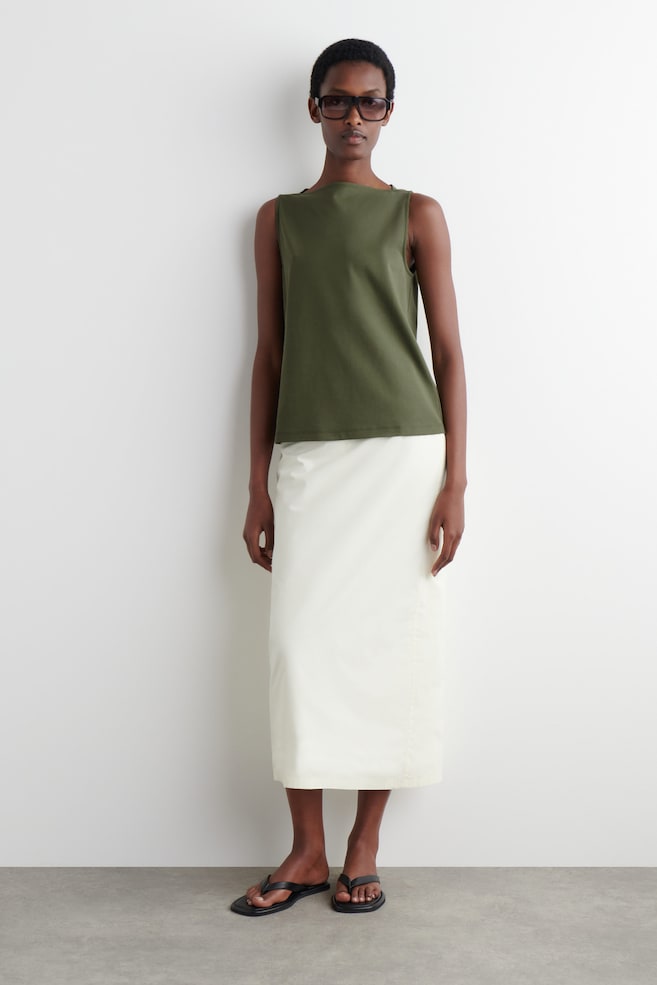 BOAT-NECK TANK TOP - KHAKI | COS