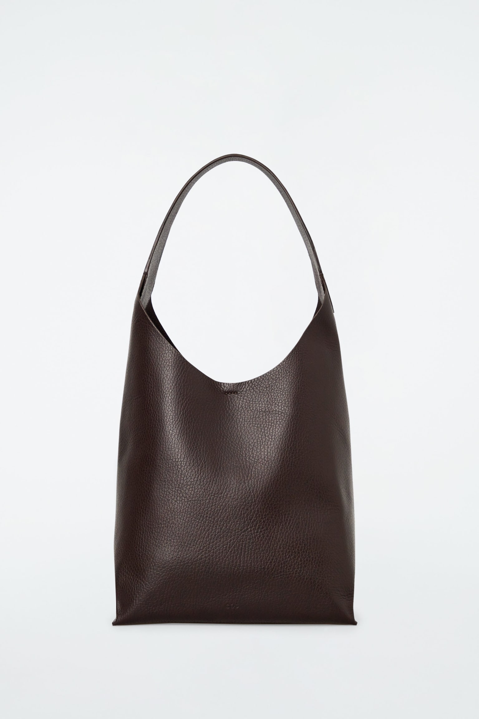 SERIF MINI TOTE - LEATHER - DARK BROWN | COS