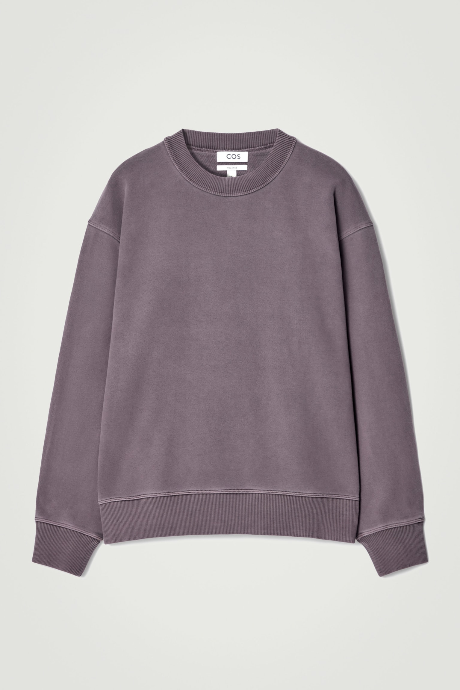 RELAXED WASHED-COTTON SWEATSHIRT - PLUM | COS