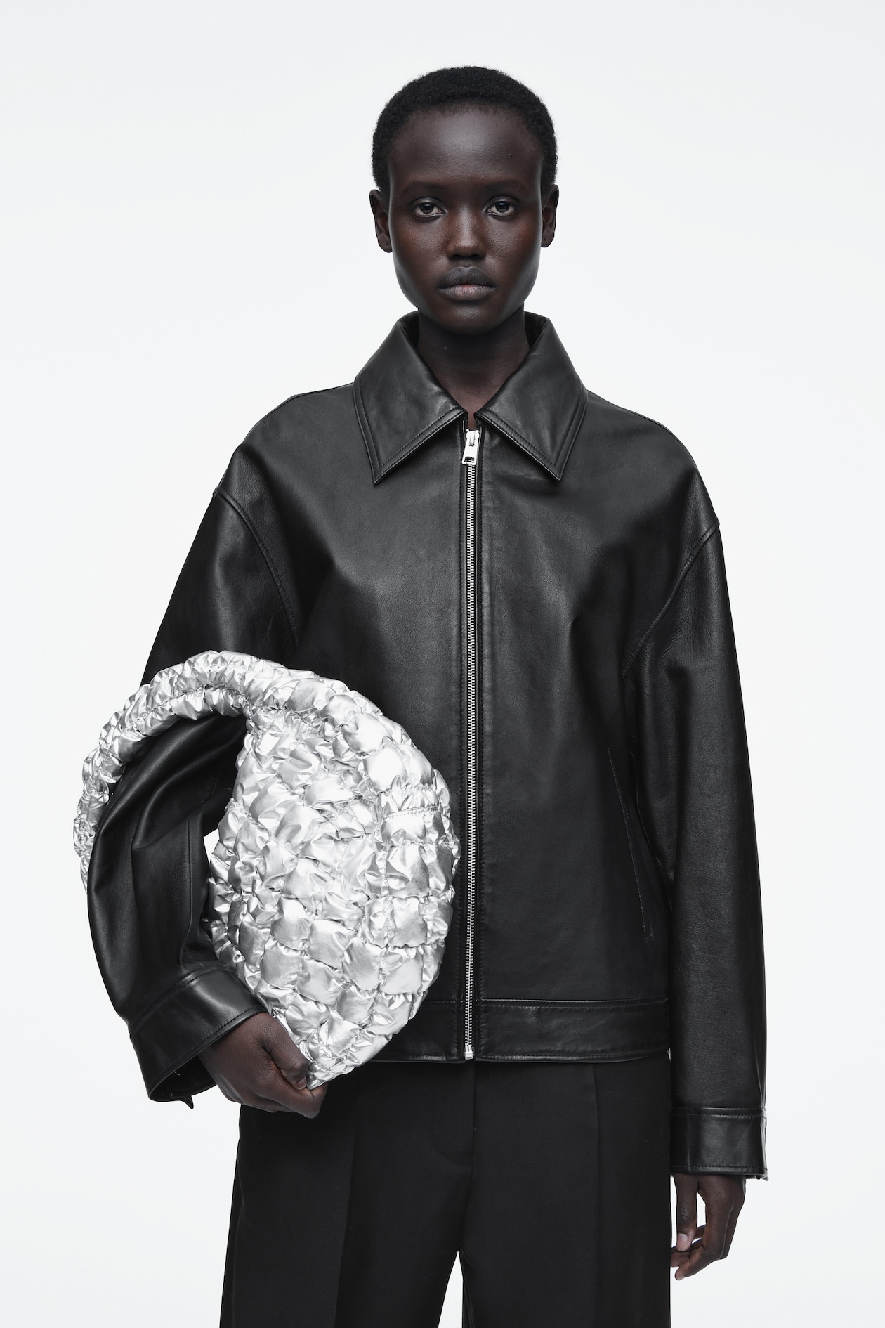 QUILTED MINI BAG - SILVER | COS