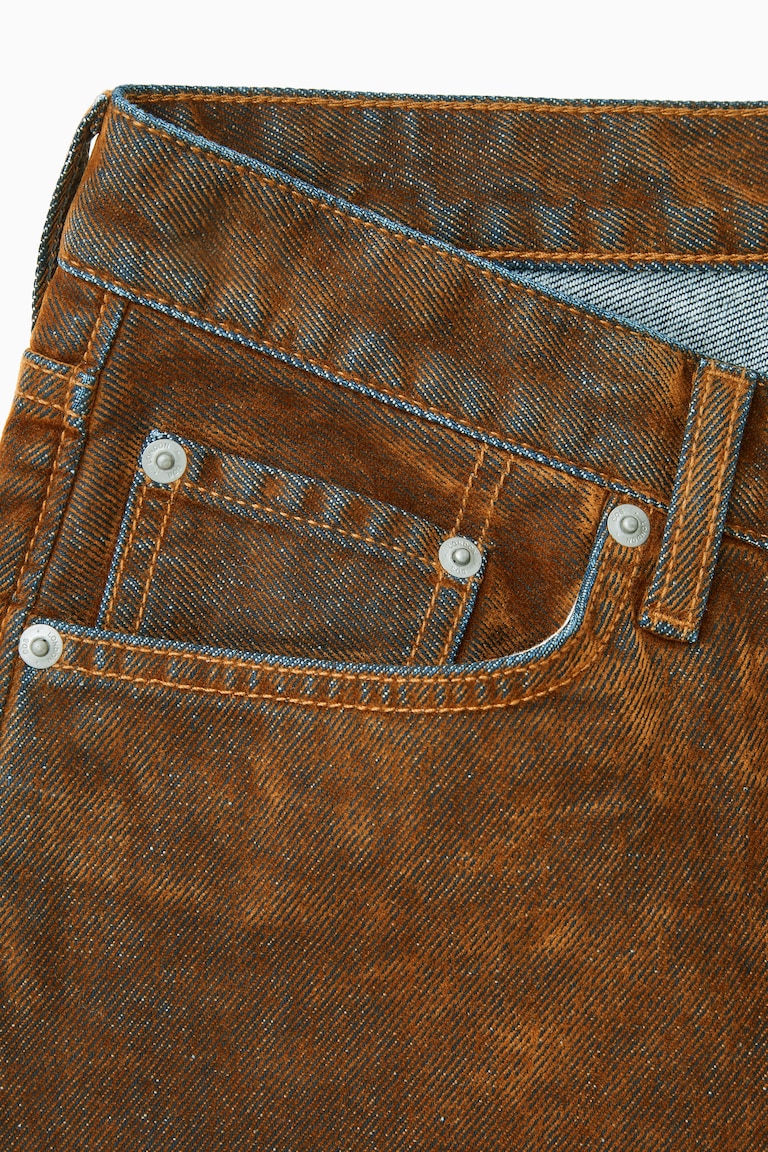 AMP FLOCKED STRAIGHT-LEG JEANS - RUST BROWN | COS AU