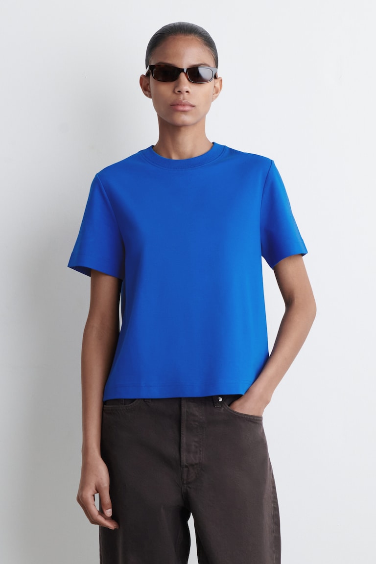 CLEAN CUT REGULAR T-SHIRT - COBALT BLUE | COS US