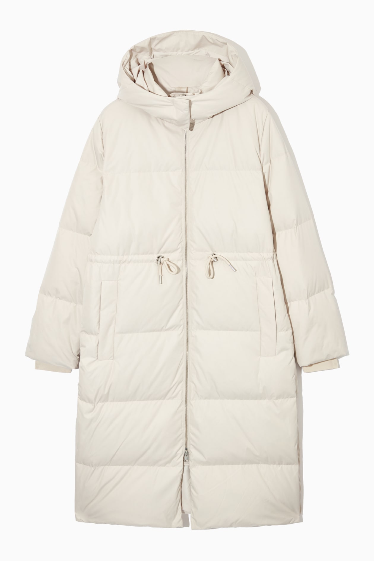 Women's BEIGE HOODED RECYCLED DOWN PUFFER COAT | H&M GB