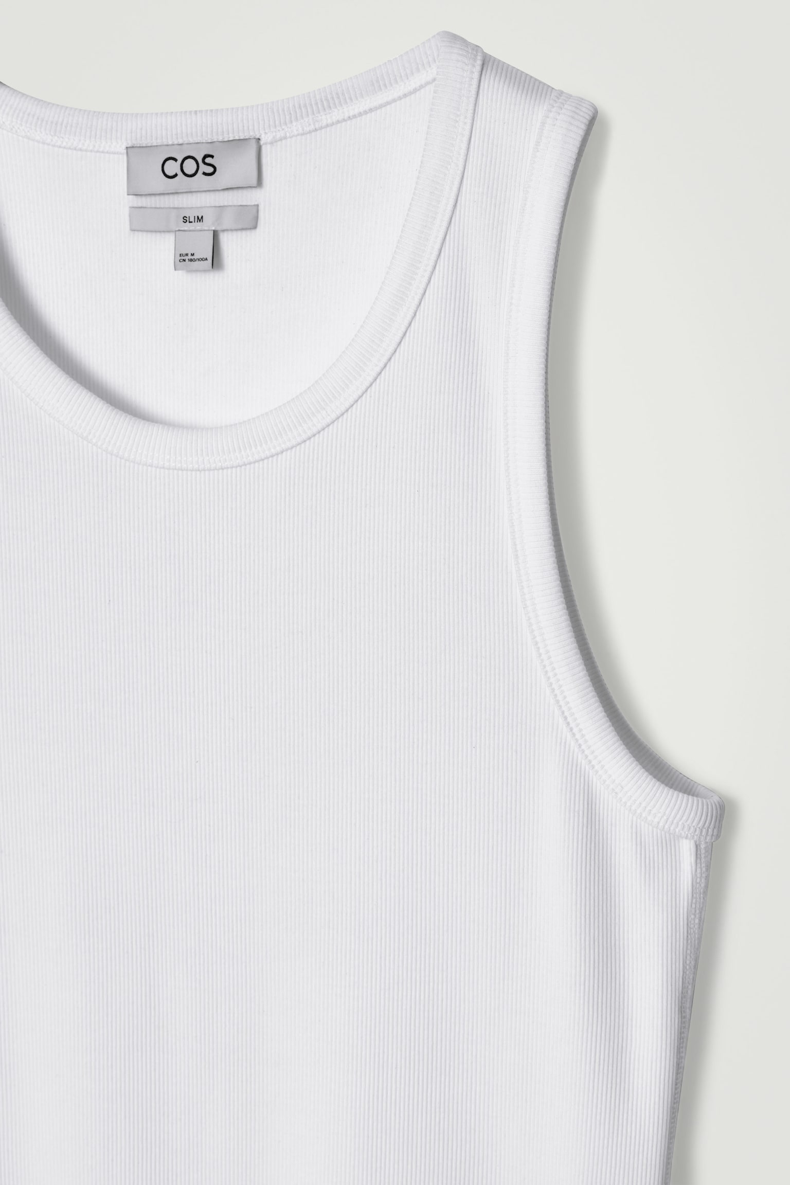 SLIM RIBBED COTTON TANK TOP - WHITE | COS