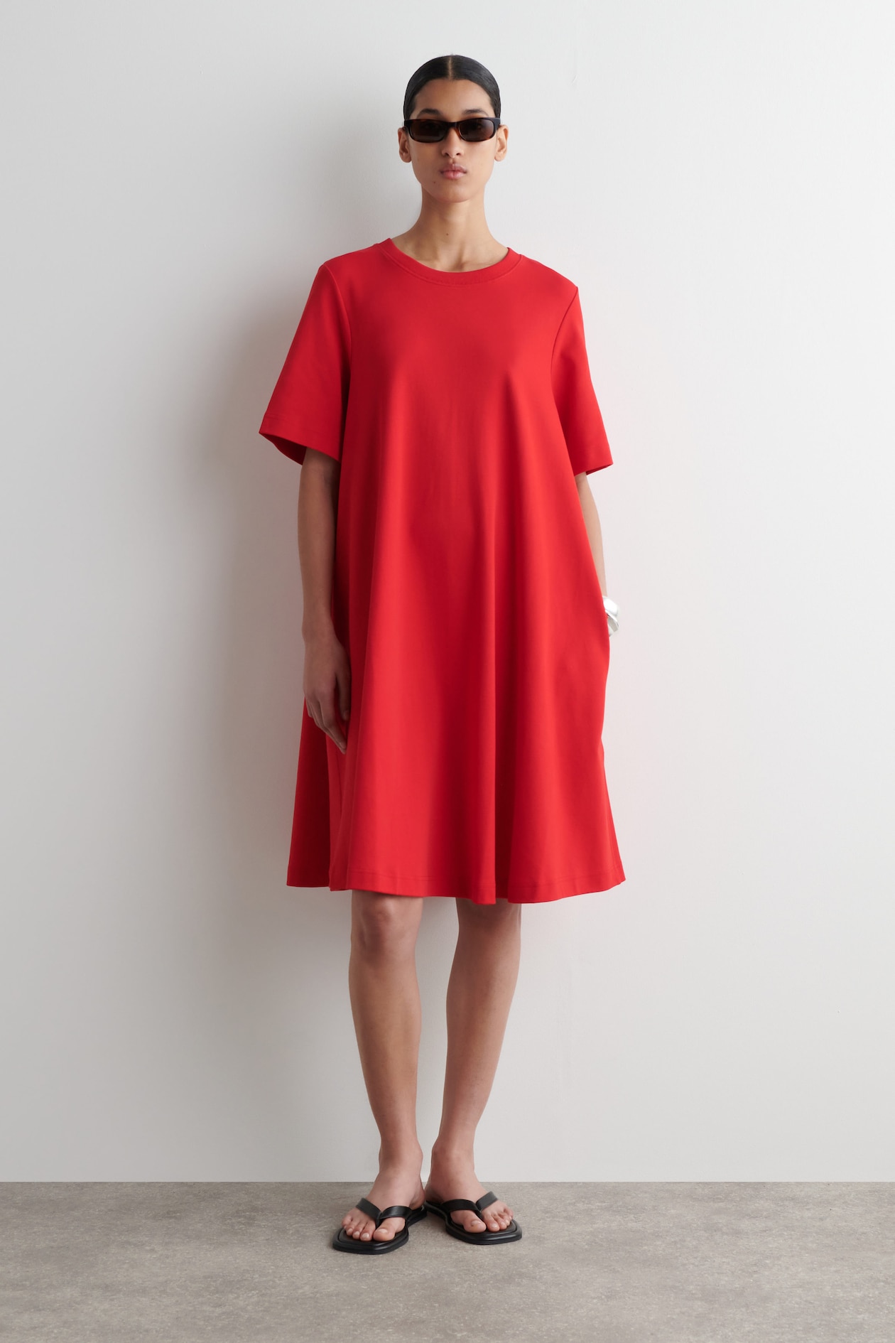 A-LINE MINI SHIRT DRESS - RED | COS