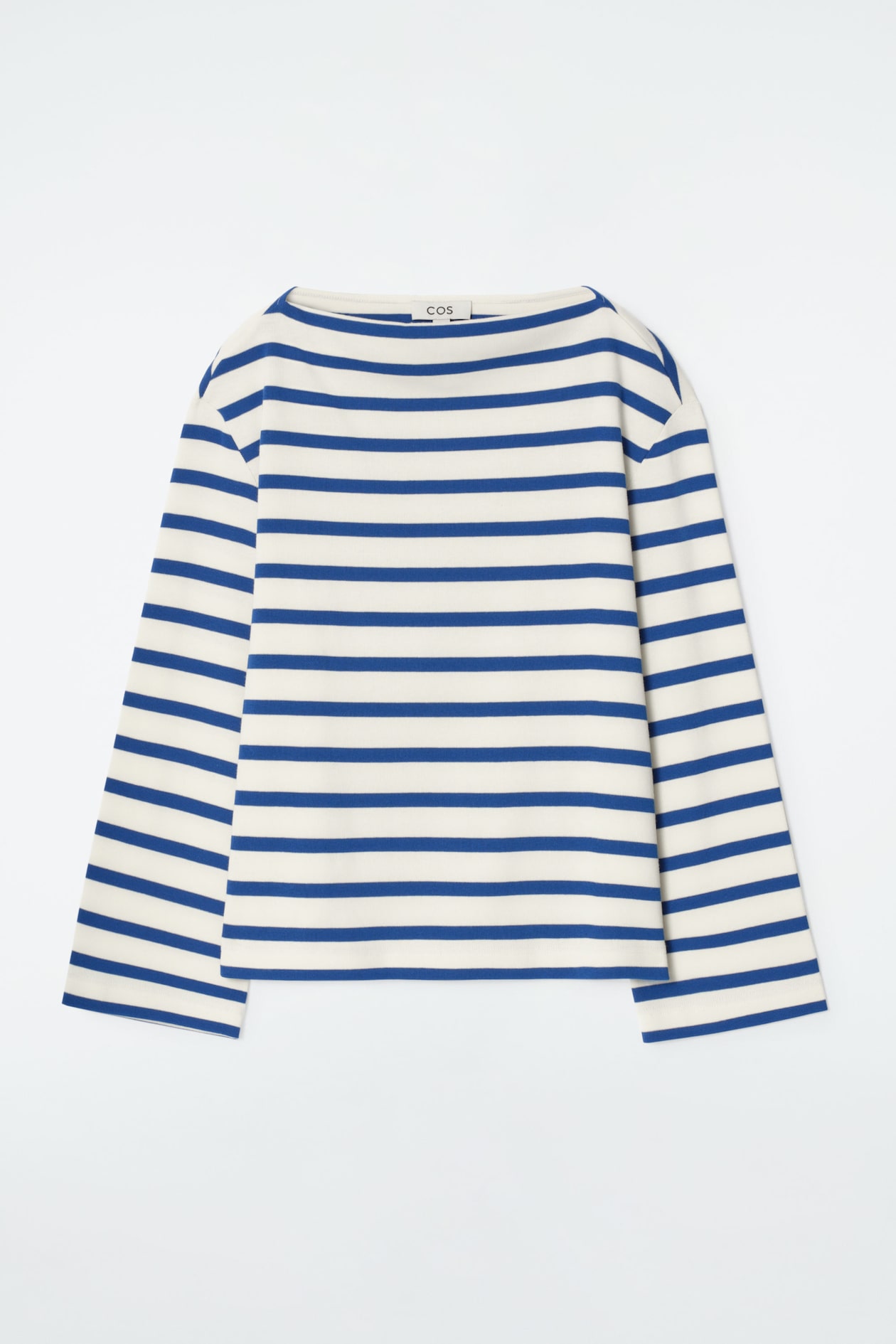 STRIPED BOAT-NECK TOP - WHITE / STRIPED | COS