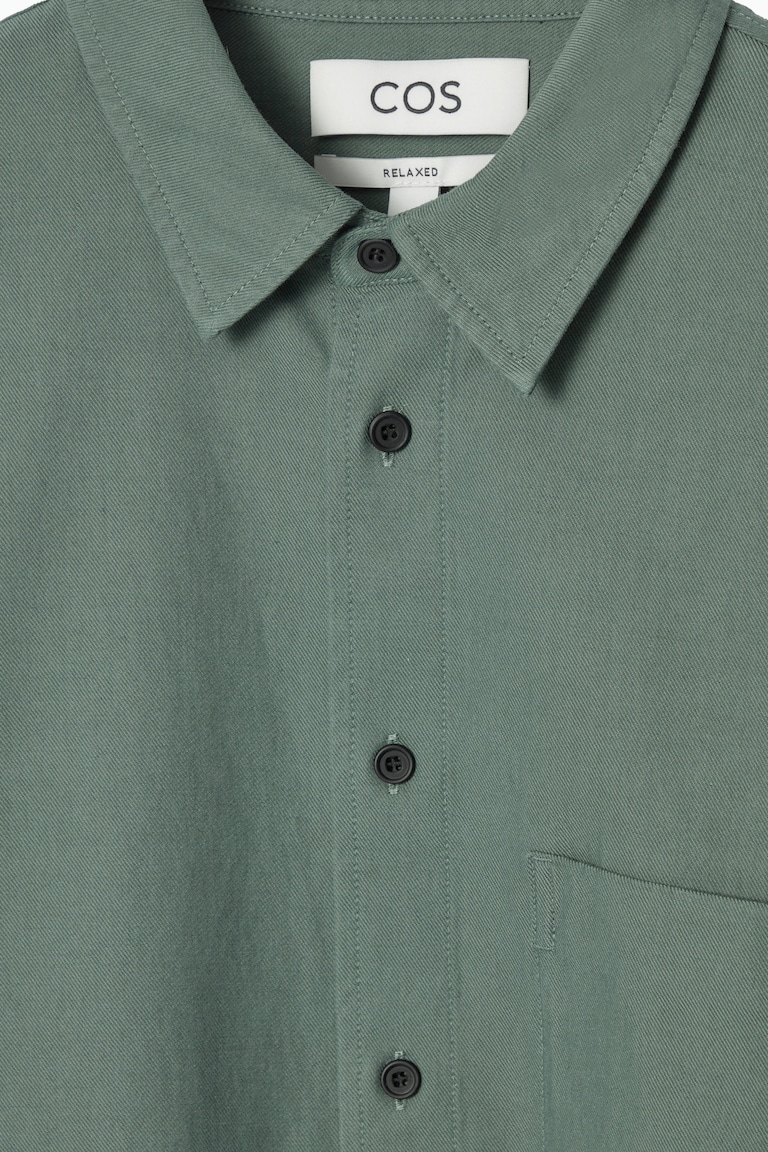 RELAXED TWILL SHIRT - SAGE GREEN | COS