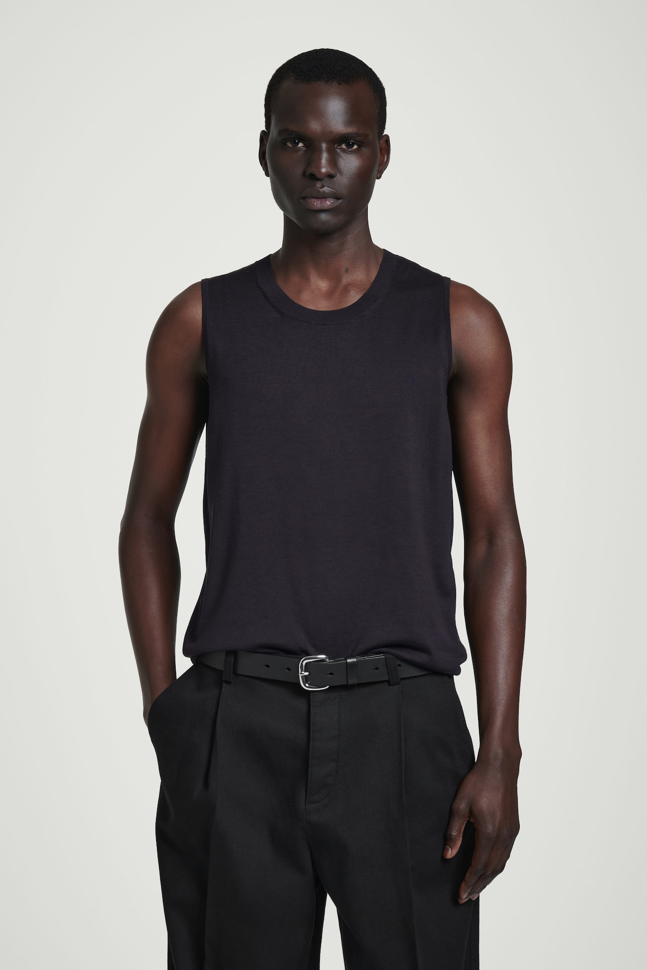 RELAXED KNITTED SILK VEST - DARK BROWN | COS GB