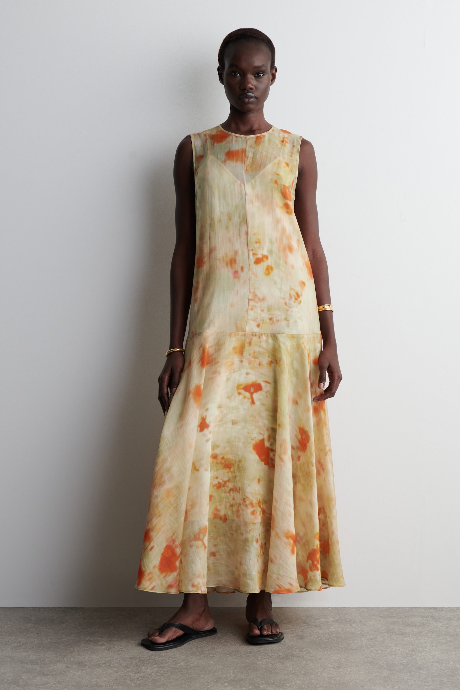 SHEER FLORAL-PRINT MAXI DRESS - MULTICOLORED / FLORAL | COS