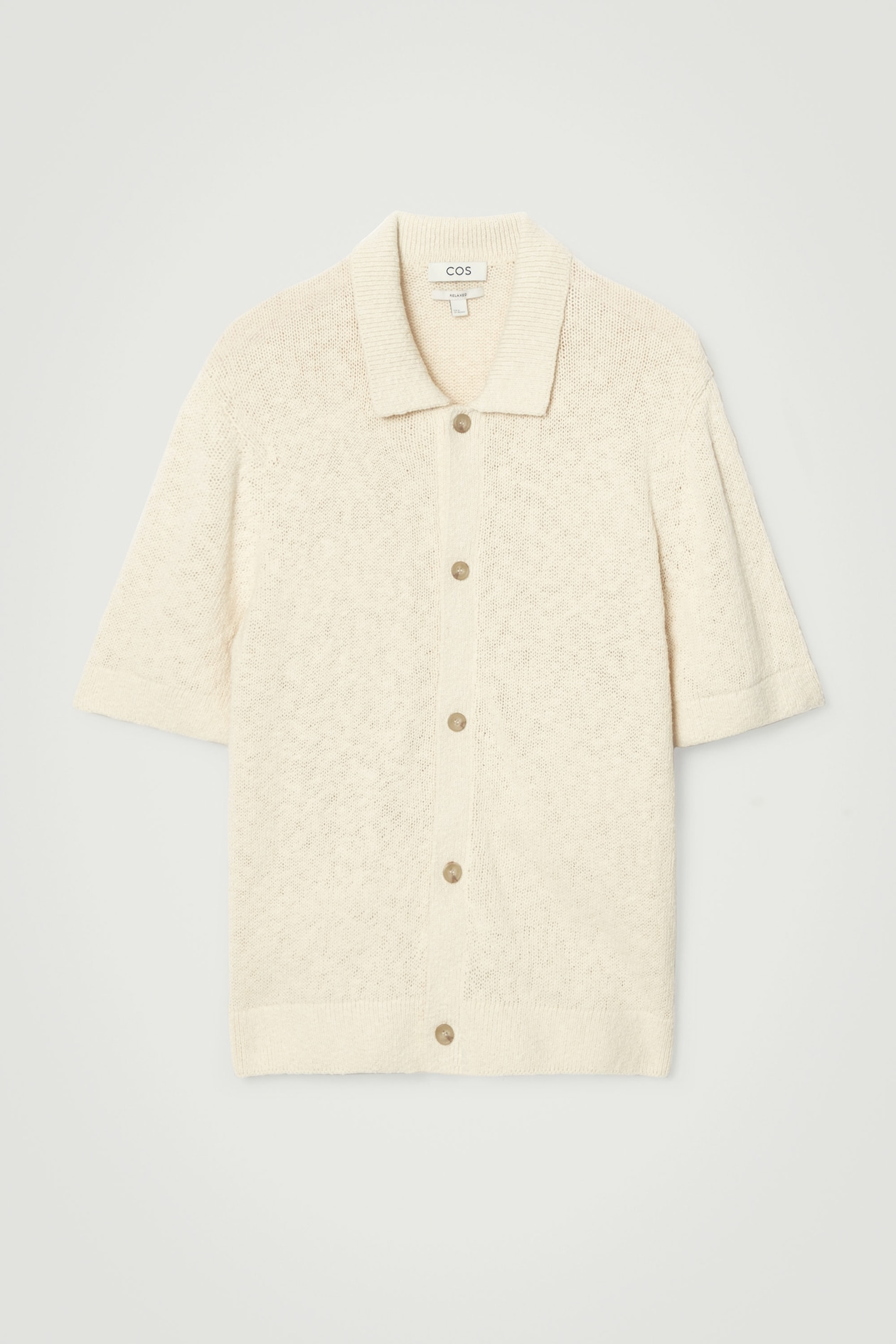 RELAXED MÉLANGE-KNIT SHIRT - OATMEAL MÉLANGE | COS