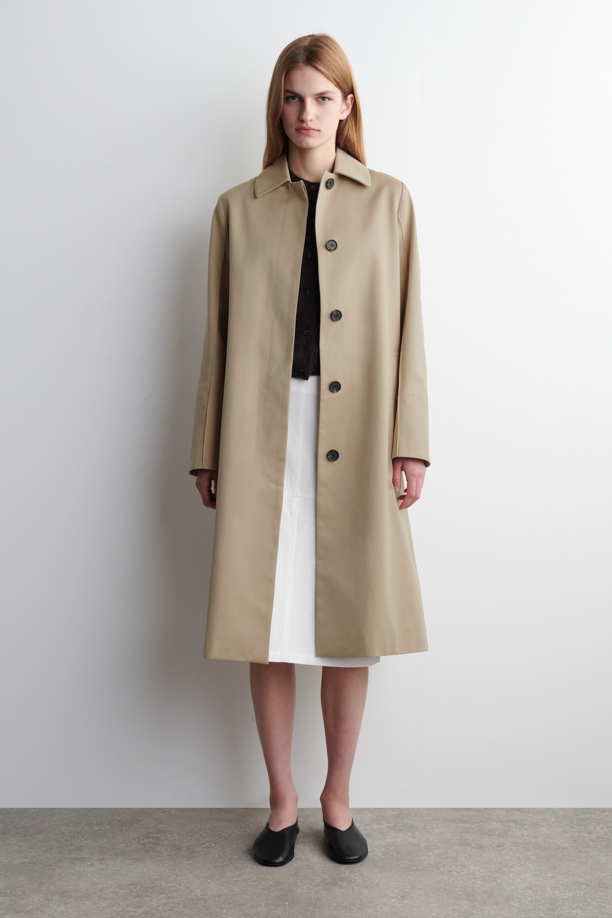 KLASSISCHER LANGER CAR COAT AUS BAUMWOLLE - BEIGE - Ladies | H&M DE