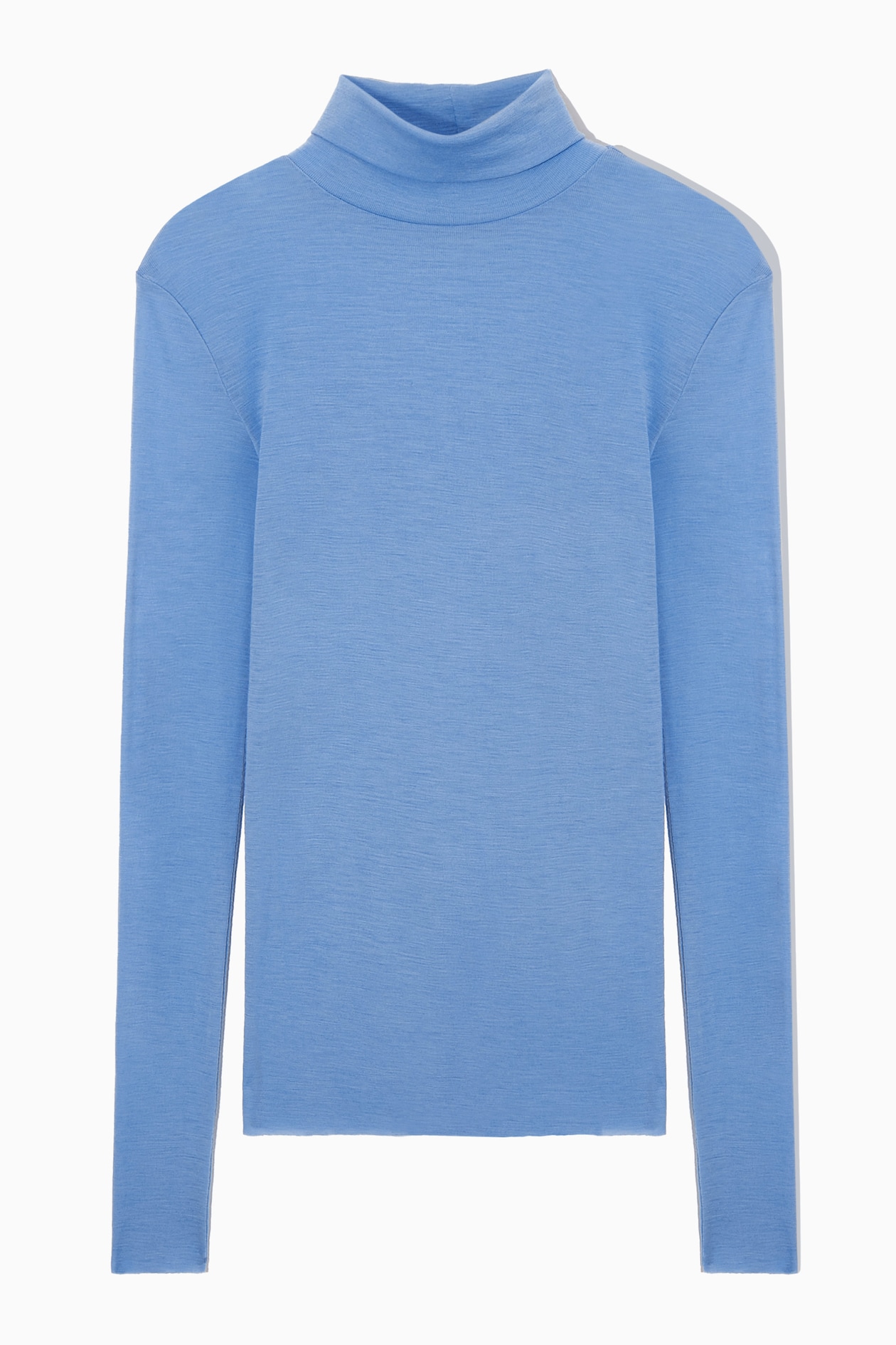 MERINO WOOL TURTLENECK TOP - LIGHT BLUE | COS