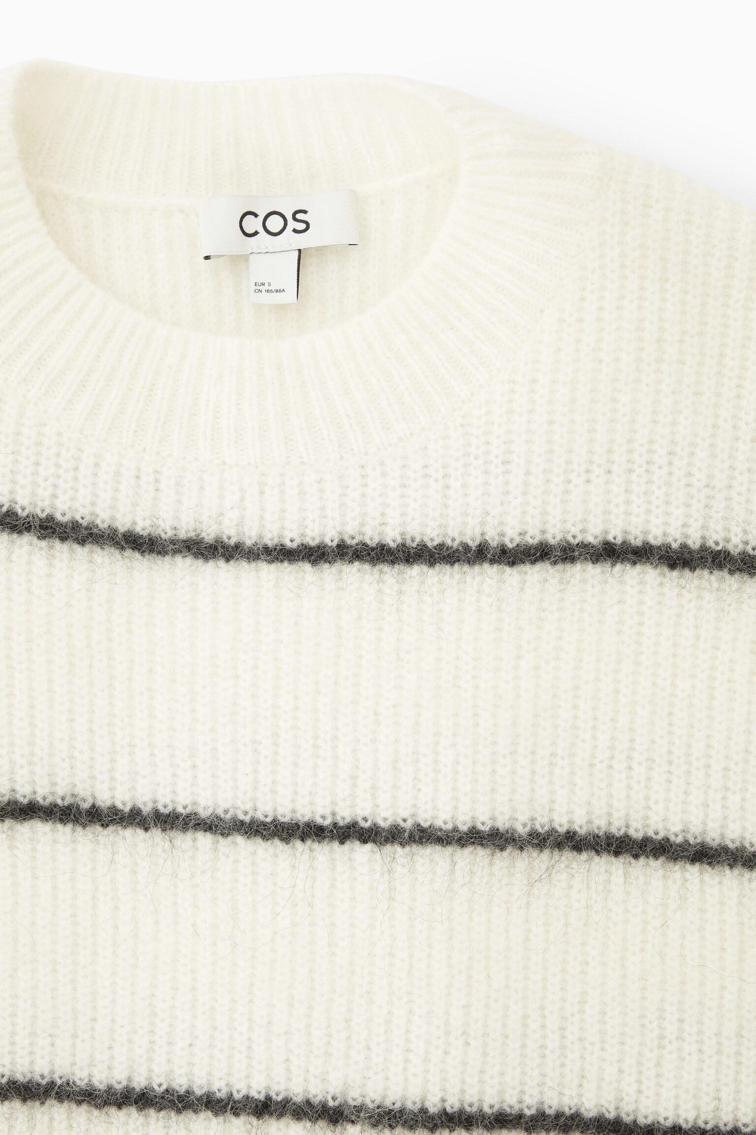 TEXTURED MOHAIR-BLEND JUMPER - WHITE / STRIPED | COS