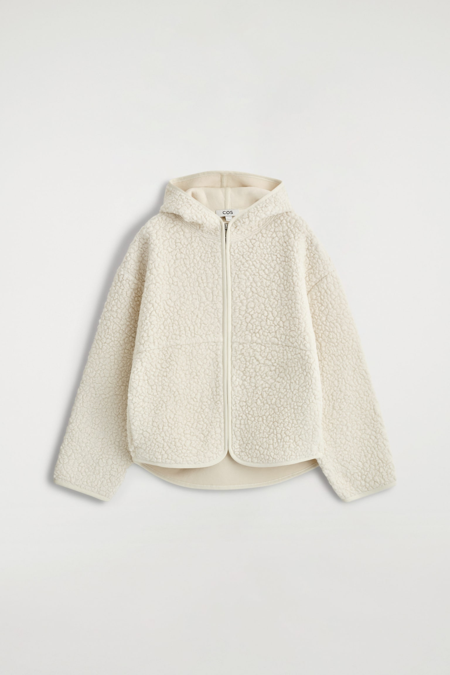 HOODED TEDDY JACKET - CREAM | COS