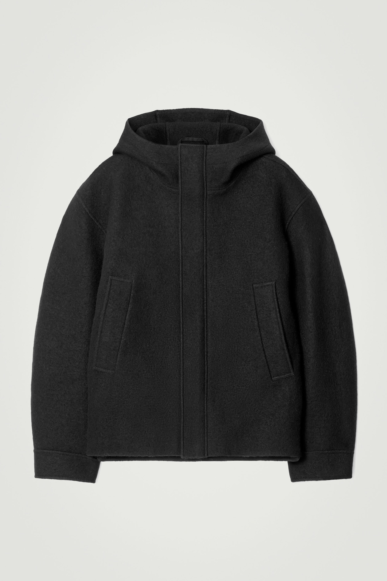 HOODED BOILED WOOL PARKA JACKET - BLACK | COS US