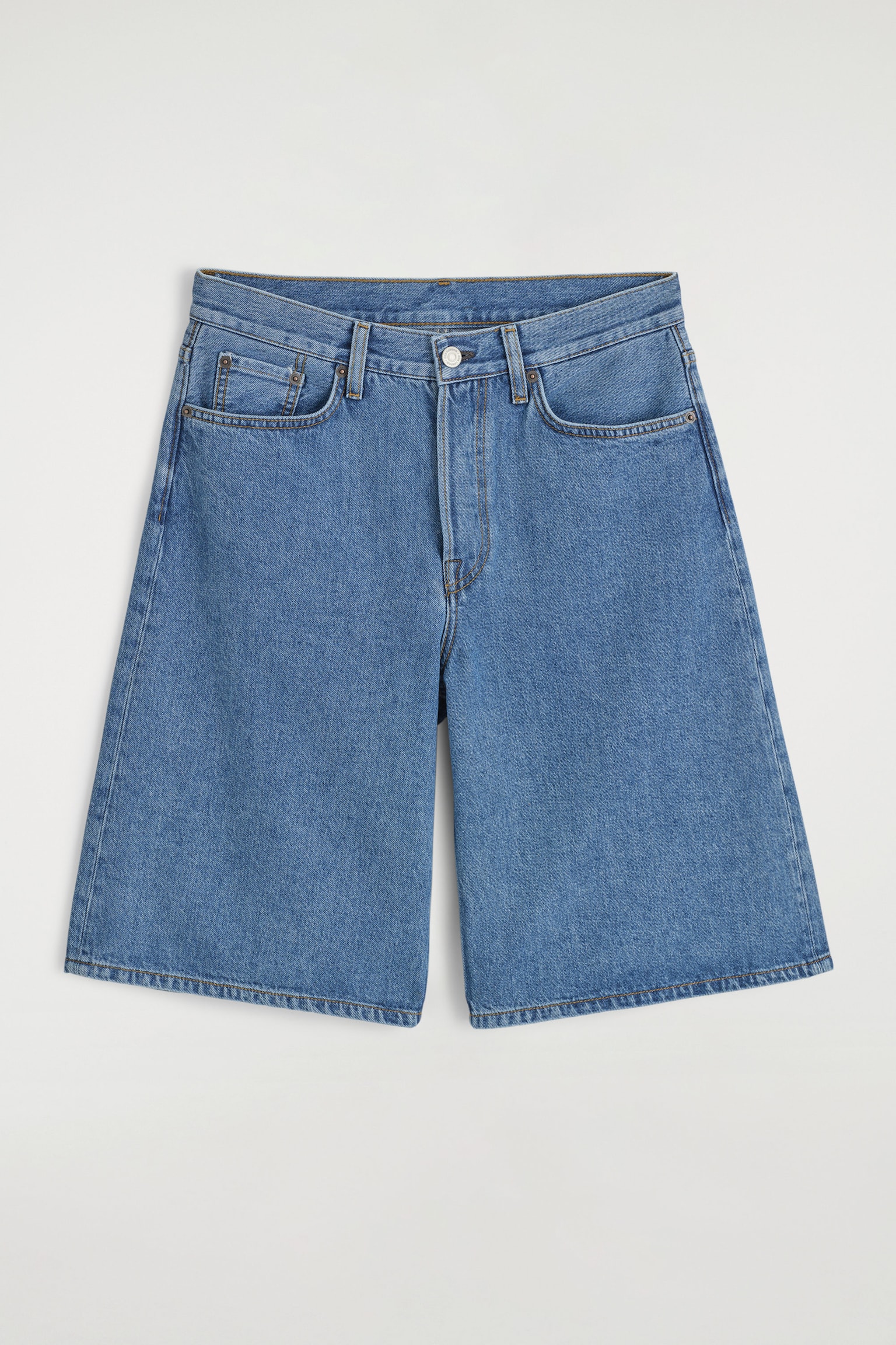 LONGLINE DENIM SHORTS - BLUE | COS