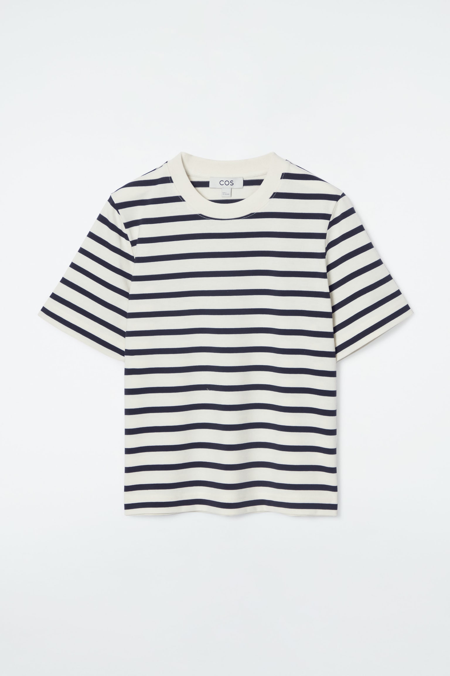 CLEAN CUT REGULAR T-SHIRT - NAVY / WHITE / STRIPED | COS