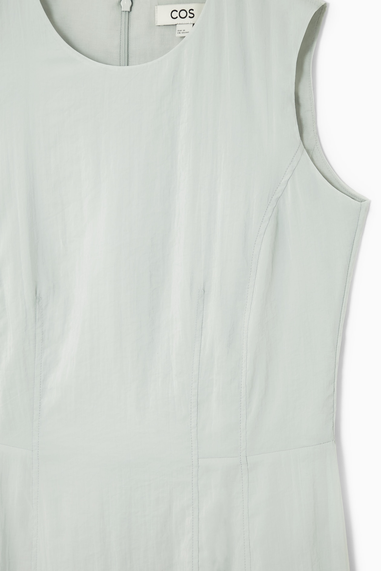 SLEEVELESS TOPSTITCHED MIDI DRESS - DUSTY BLUE | COS