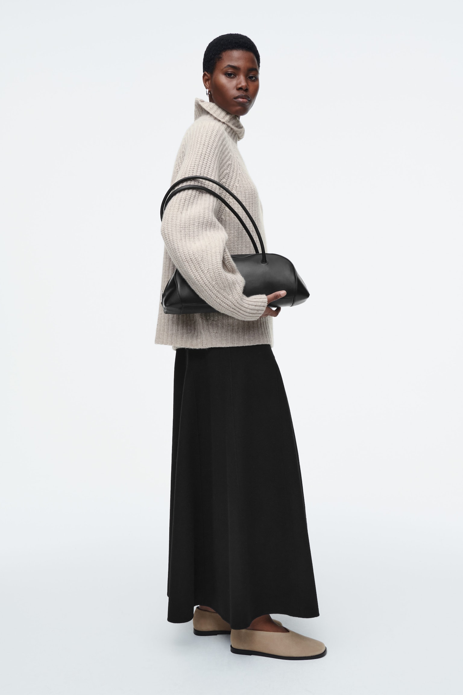 SUEDE BALLET FLATS - BEIGE | COS