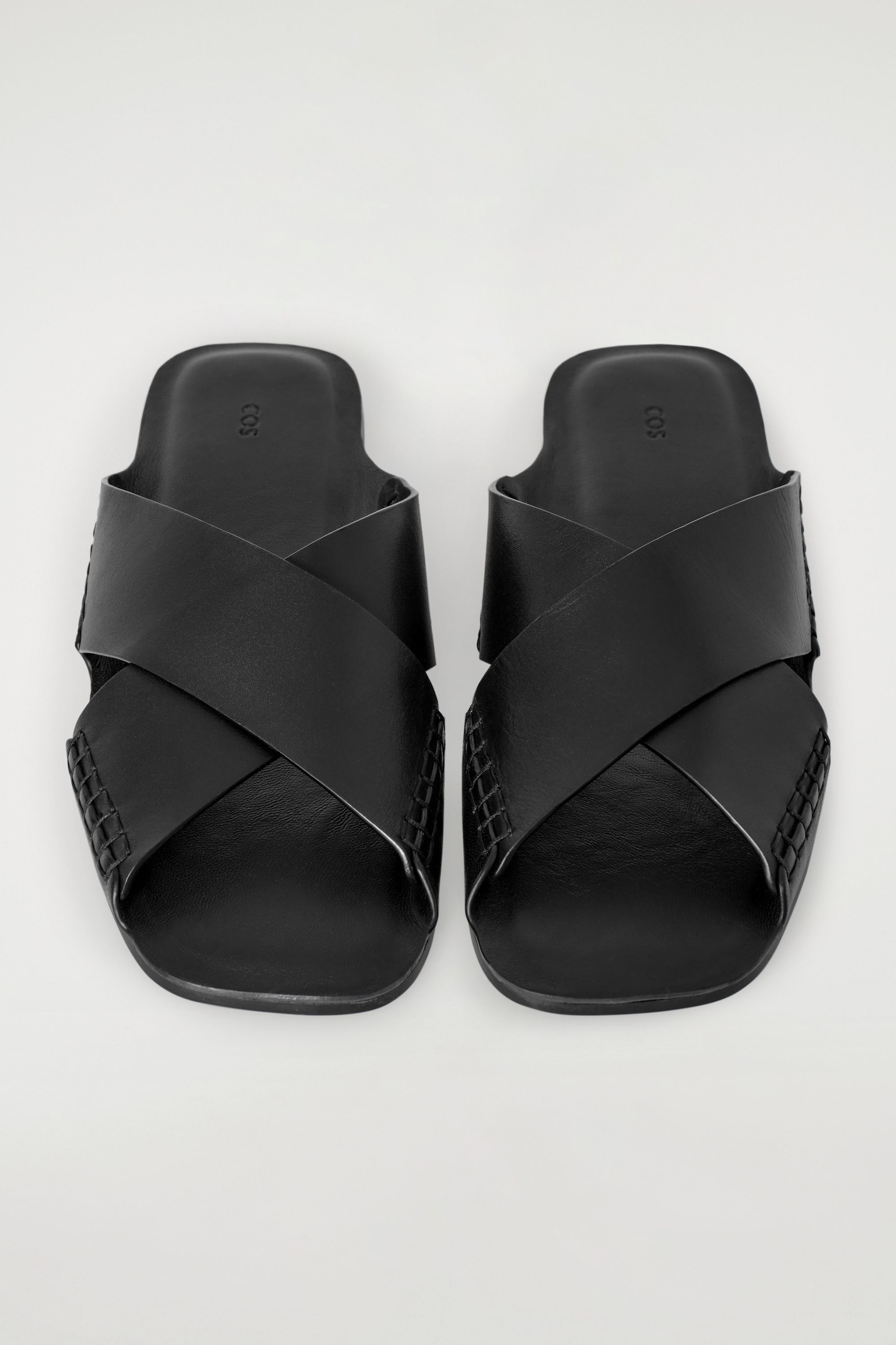 CROSSOVER LEATHER SANDALS - BLACK | COS US