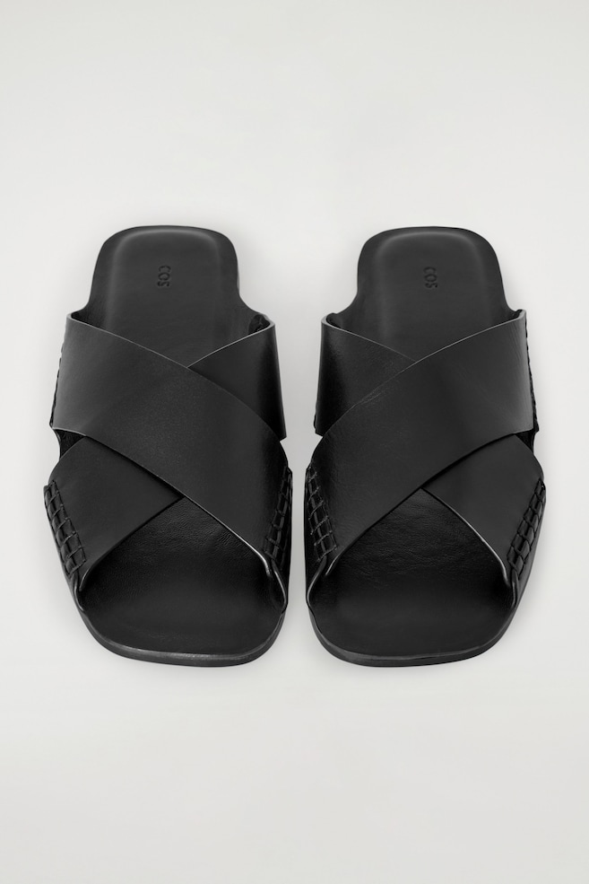CROSSOVER LEATHER SANDALS - BLACK | COS US