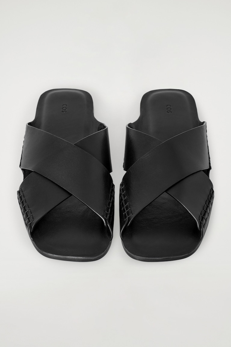 CROSSOVER LEATHER SANDALS - BLACK | COS US