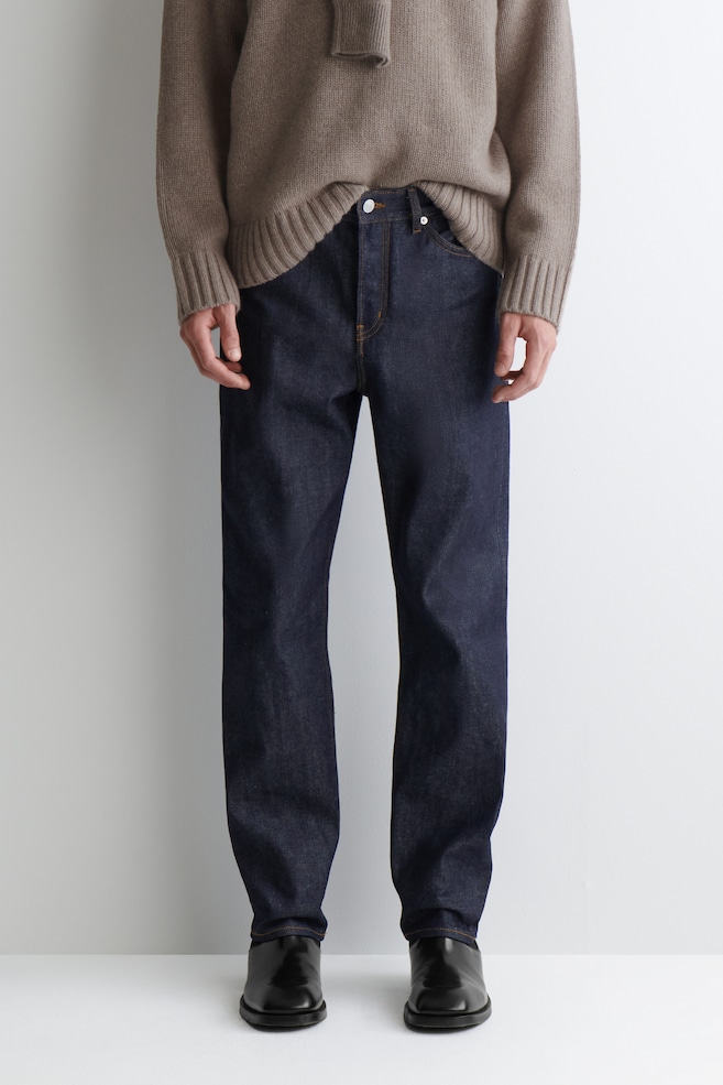 SIGNATURE SELVEDGE REGULAR-FIT STRAIGHT-LEG JEANS - RAW INDIGO | COS US