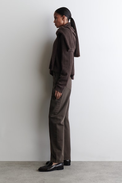 CHORD STRAIGHT-LEG JEANS - DARK BROWN | COS