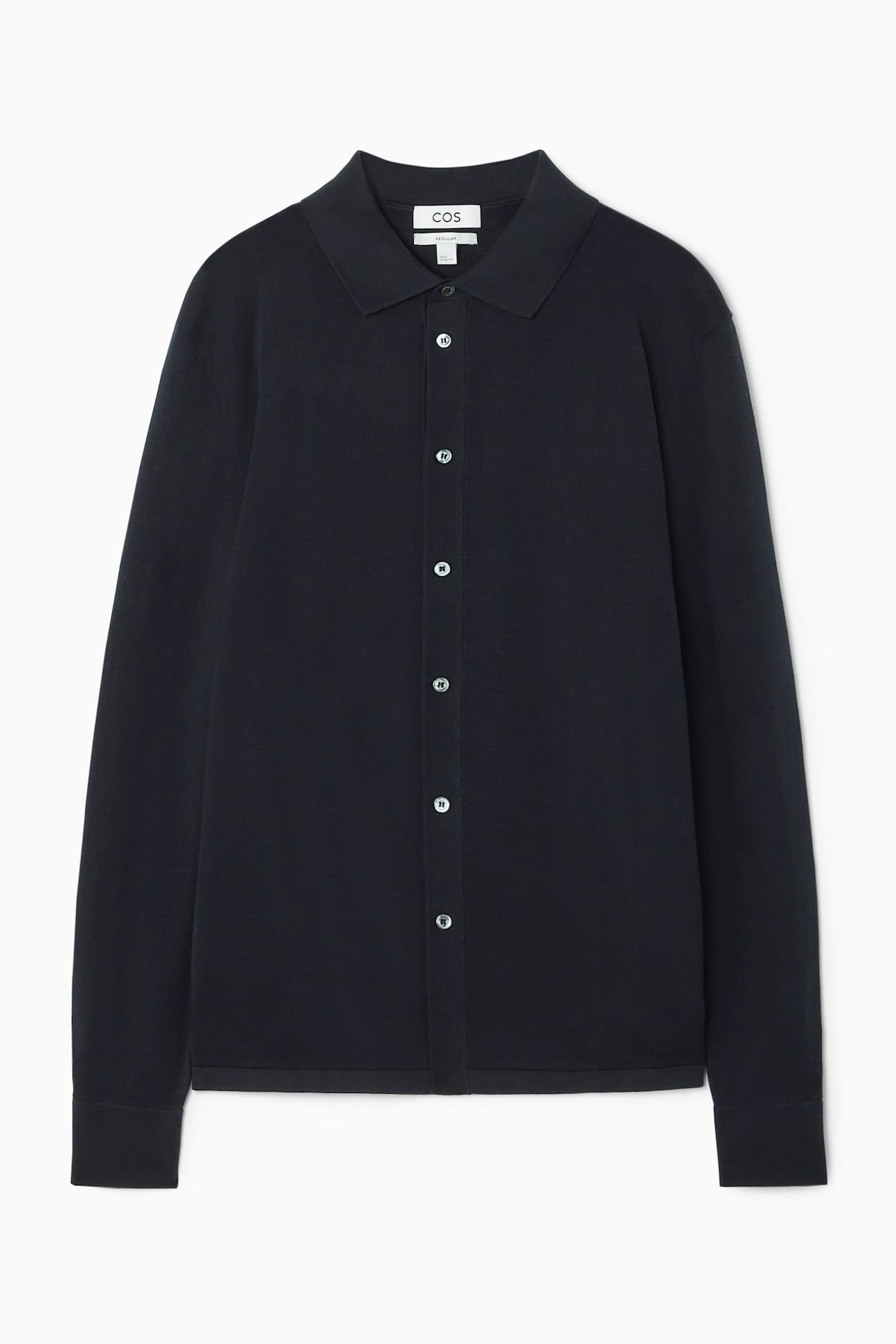 REGULAR KNITTED SILK OVERSHIRT - NAVY | COS