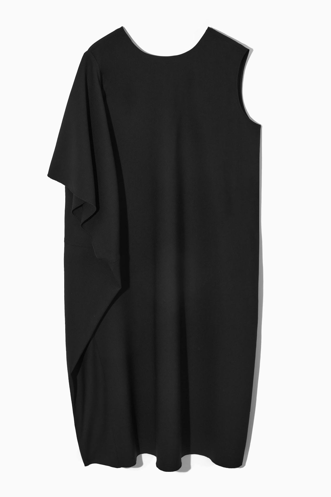 ROBE MIDI MANCHES ASYMÉTRIQUES - NOIR | COS
