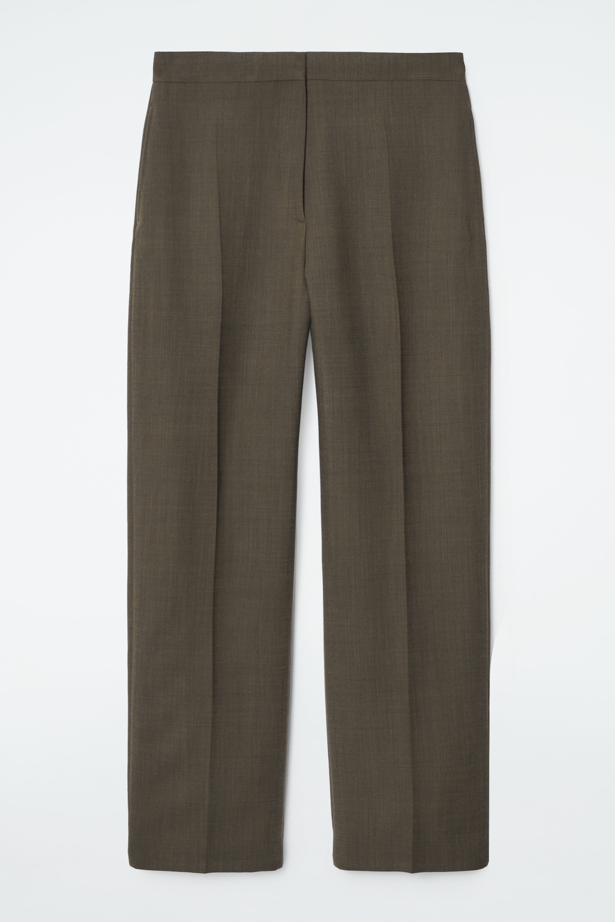 RELAXED WOOL BARREL-LEG PANTS - DARK KHAKI | COS AU