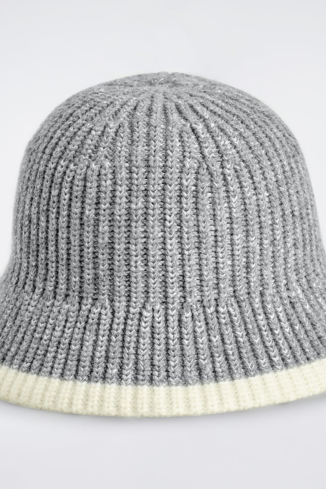 CONTRAST-TIPPED WOOL-MOHAIR BUCKET HAT - GREY / CREAM | COS US