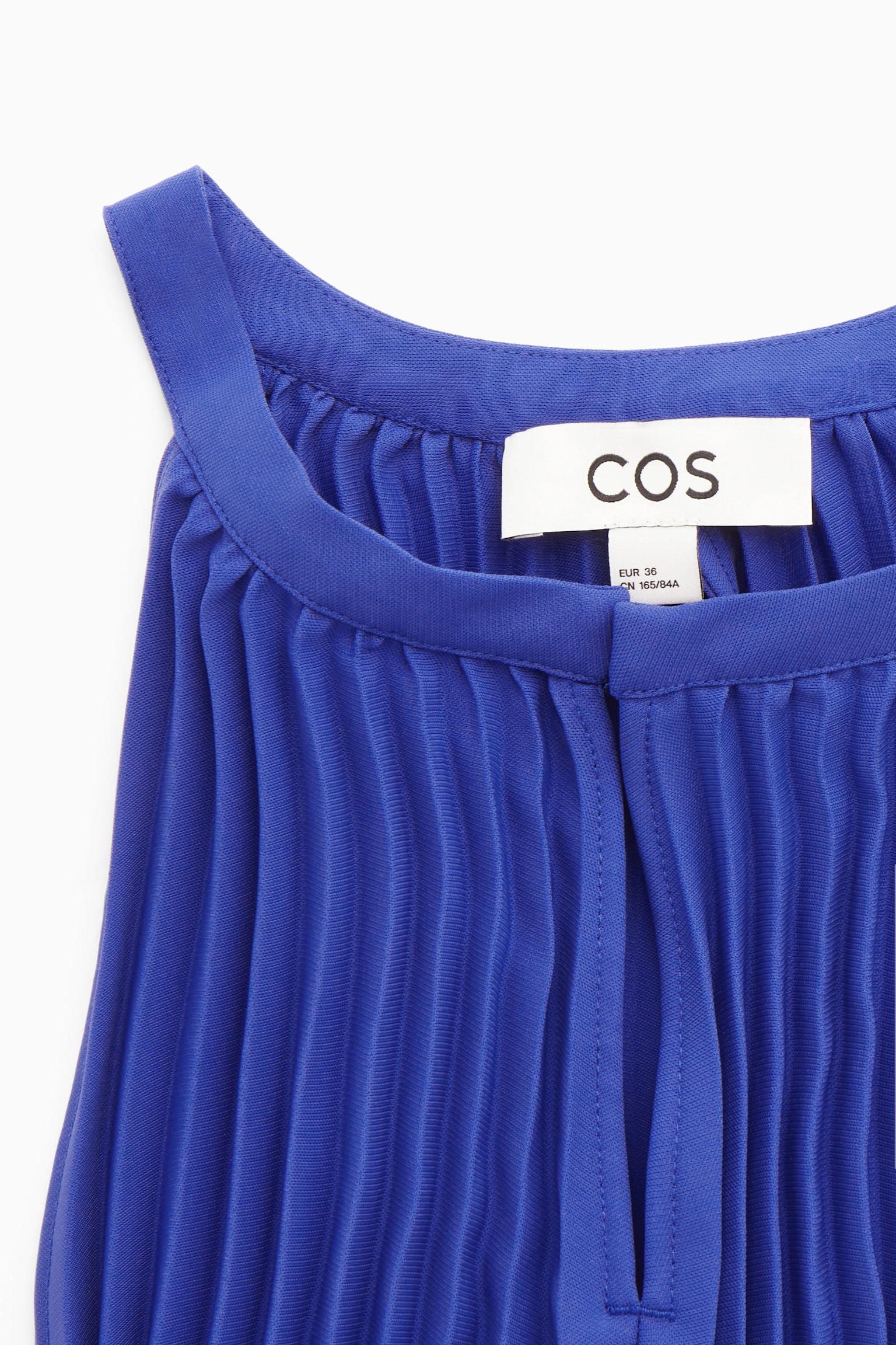PLEATED HALTERNECK MIDI DRESS - BLUE | COS GB