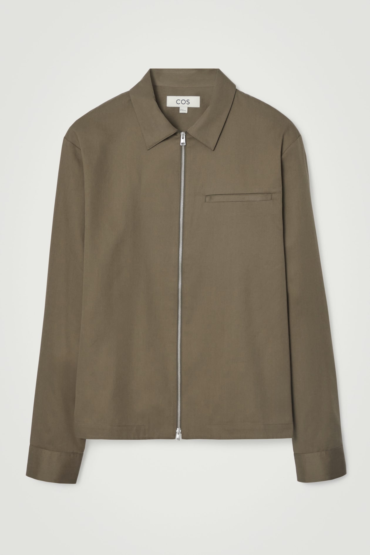 ZIPPED TWILL SHIRT - KHAKI | COS