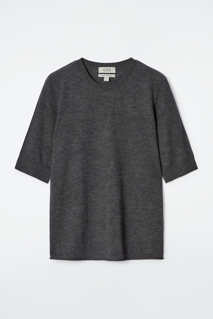 CAMISETA DE CASHMERE FINO - GRIS MARENGO JASPEADO | COS ES