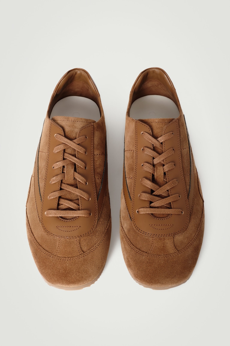 MINIMAL SUEDE TRAINERS - COGNAC | COS