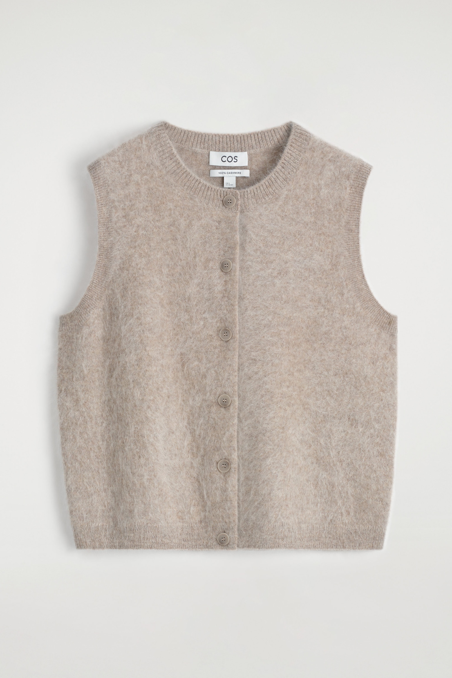 BRUSHED-CASHMERE WAISTCOAT - BEIGE | COS GB