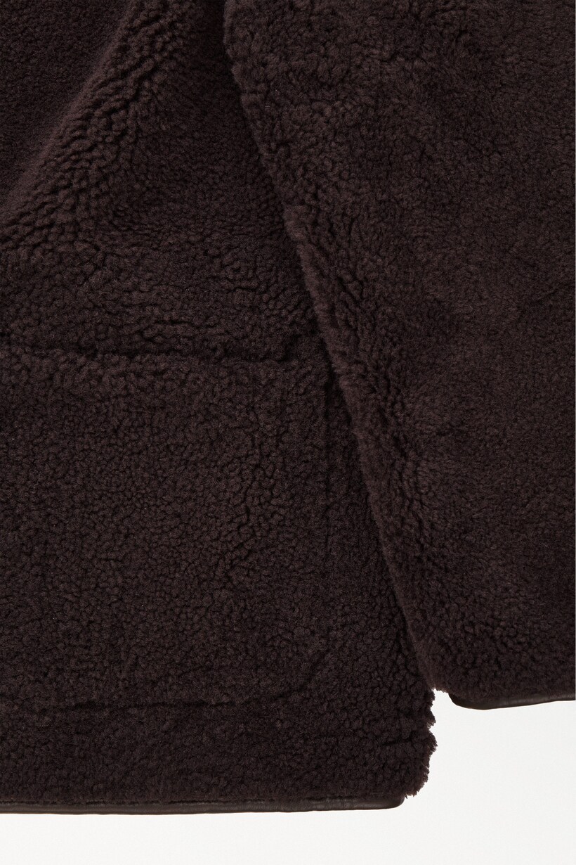 THE REVERSIBLE SHEARLING AVIATOR JACKET - DARK BROWN | COS AU