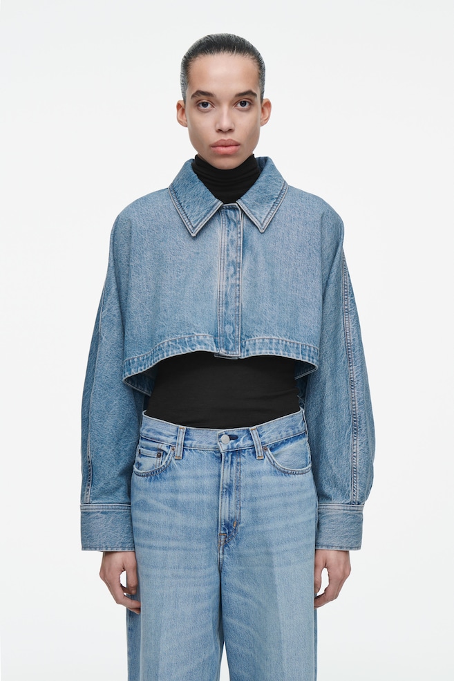 CROPPED DENIM JACKET - LIGHT BLUE | COS