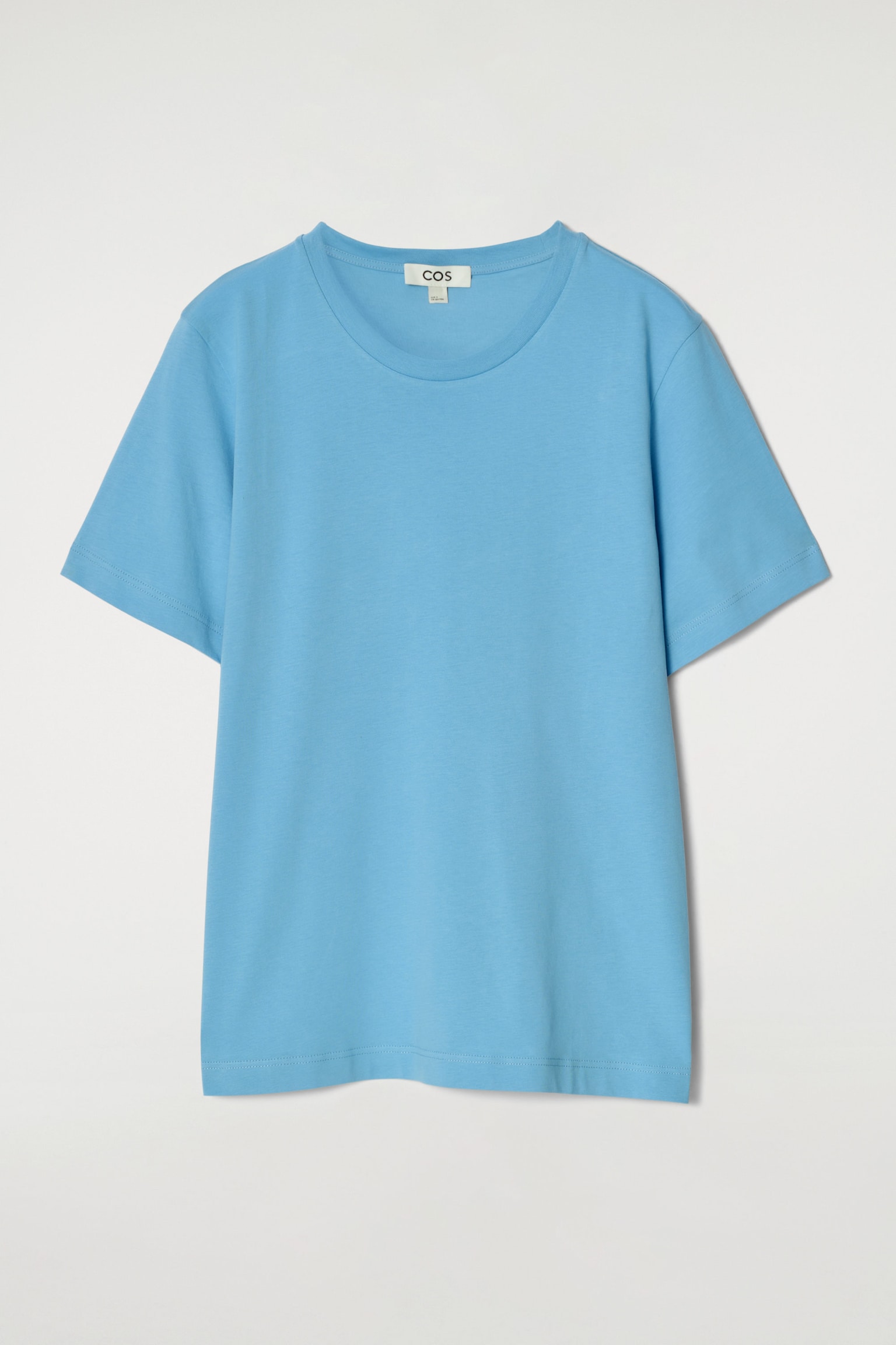 CREW-NECK COTTON T-SHIRT - LIGHT BLUE | COS