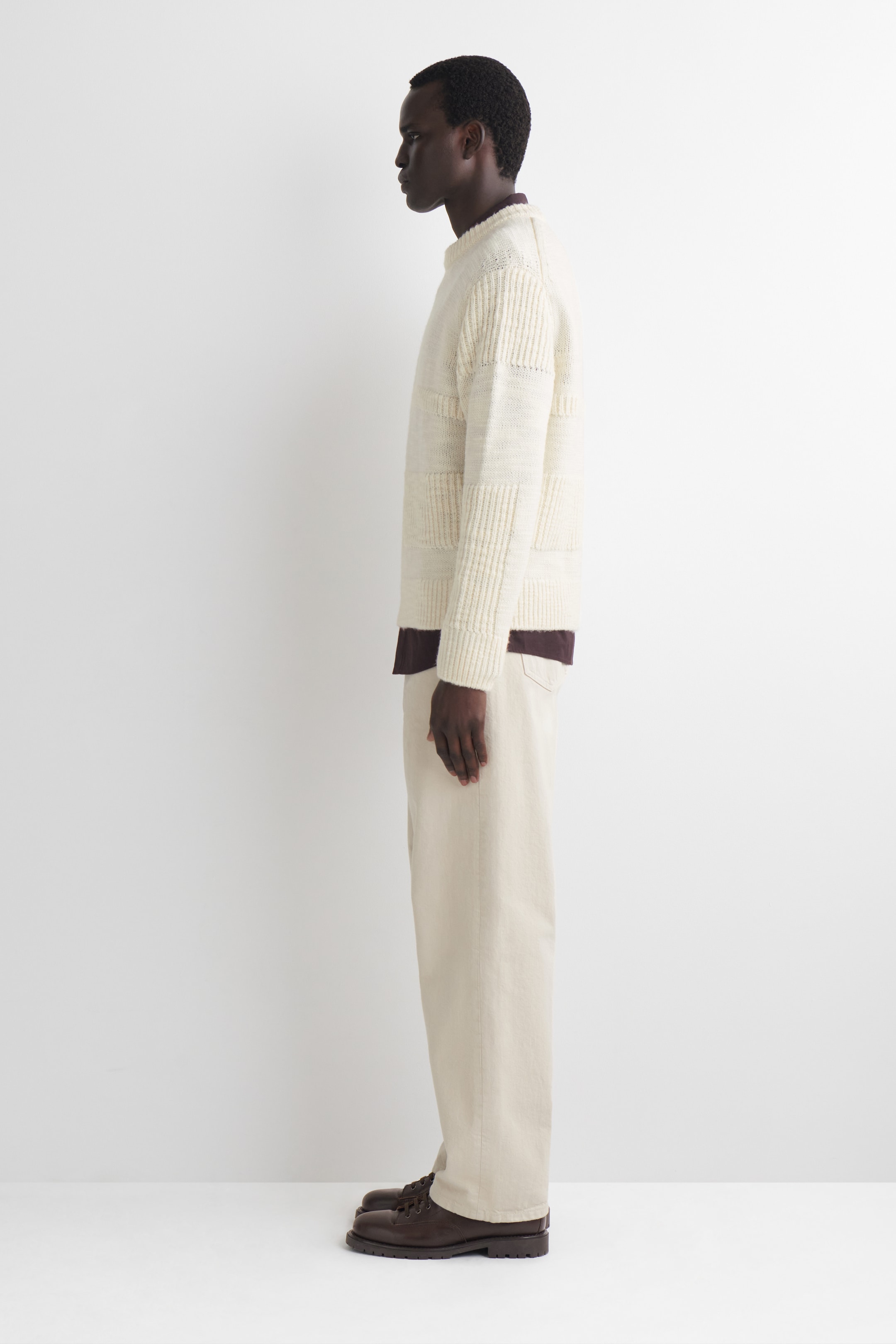 LADDER-STITCH WOOL JUMPER - CREAM - MUŽI | H&M SK