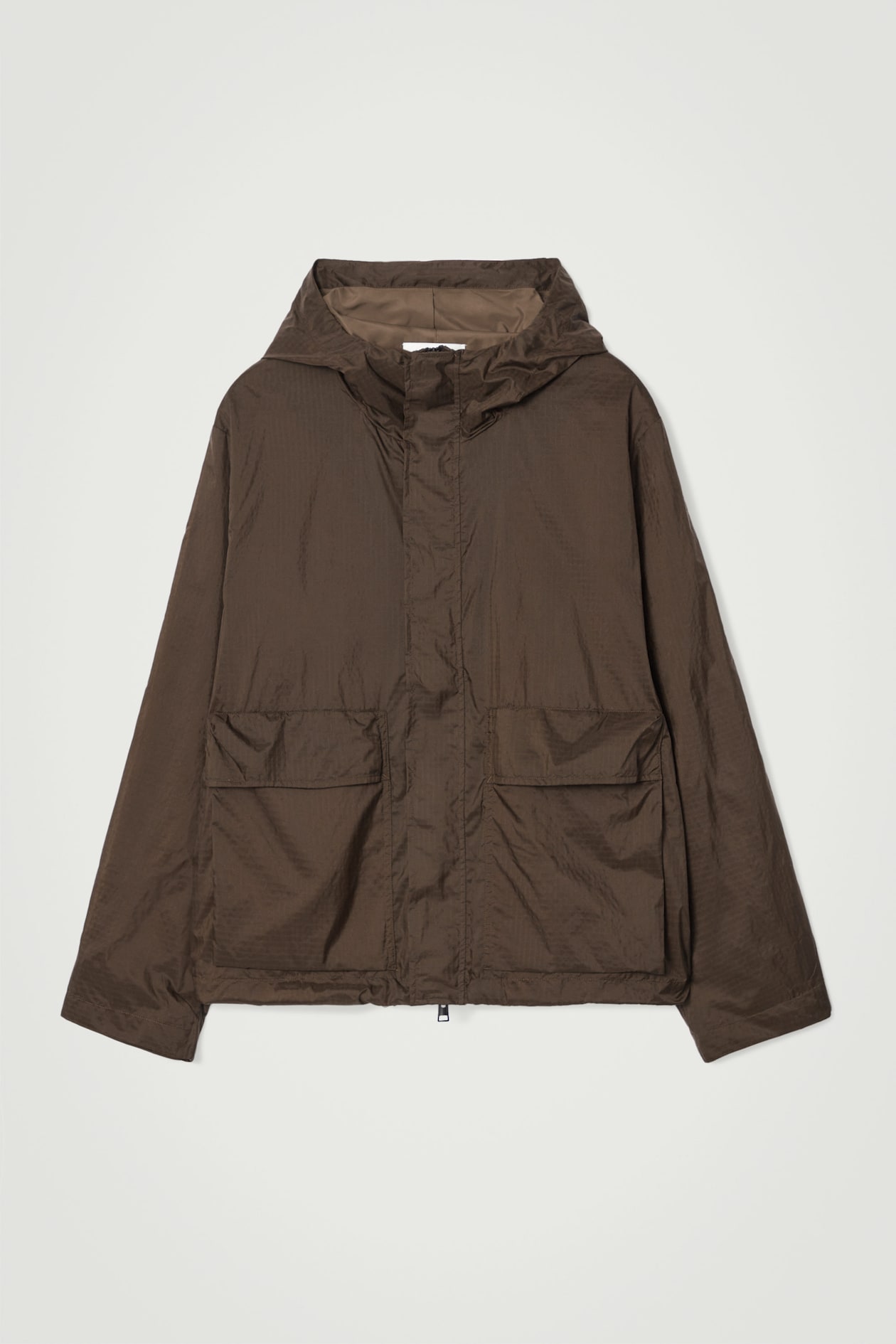 OVERSIZED PARACHUTE NYLON UTILITY JACKET - BROWN | COS