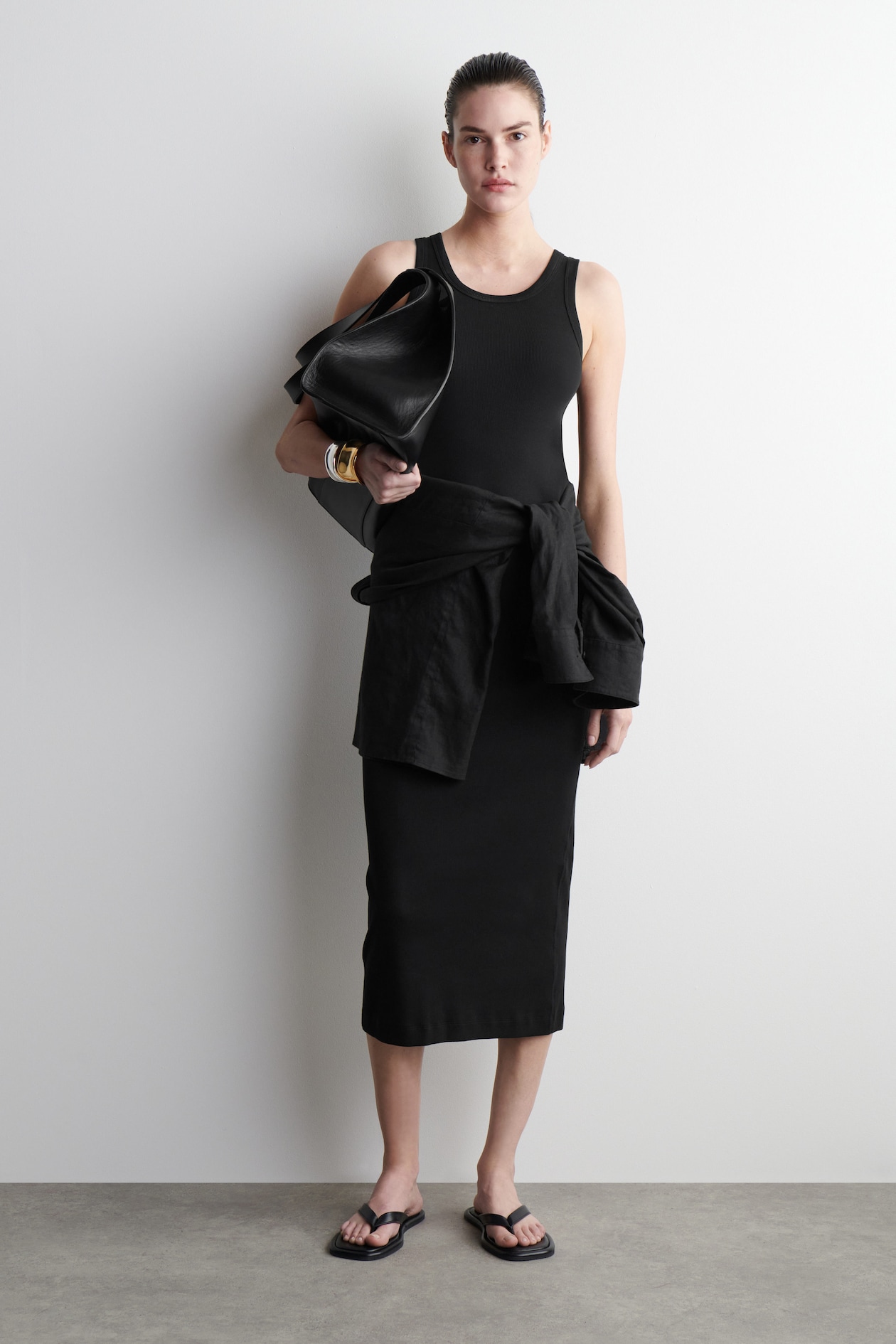 RIBBED TUBE DRESS - BLACK | COS