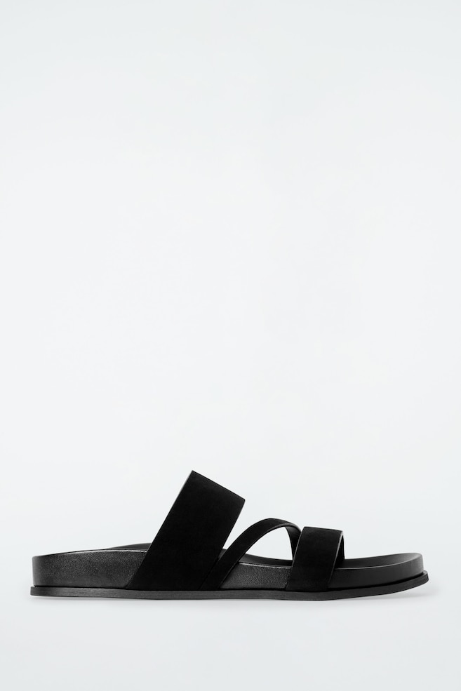 MULTI-STRAP SUEDE SANDALS - BLACK | COS