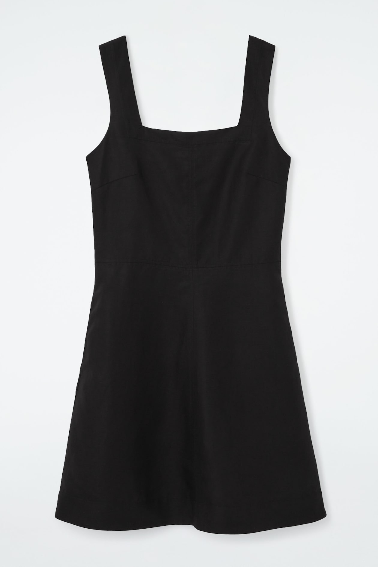 SQUARE-NECK MINI PINAFORE DRESS - BLACK | COS