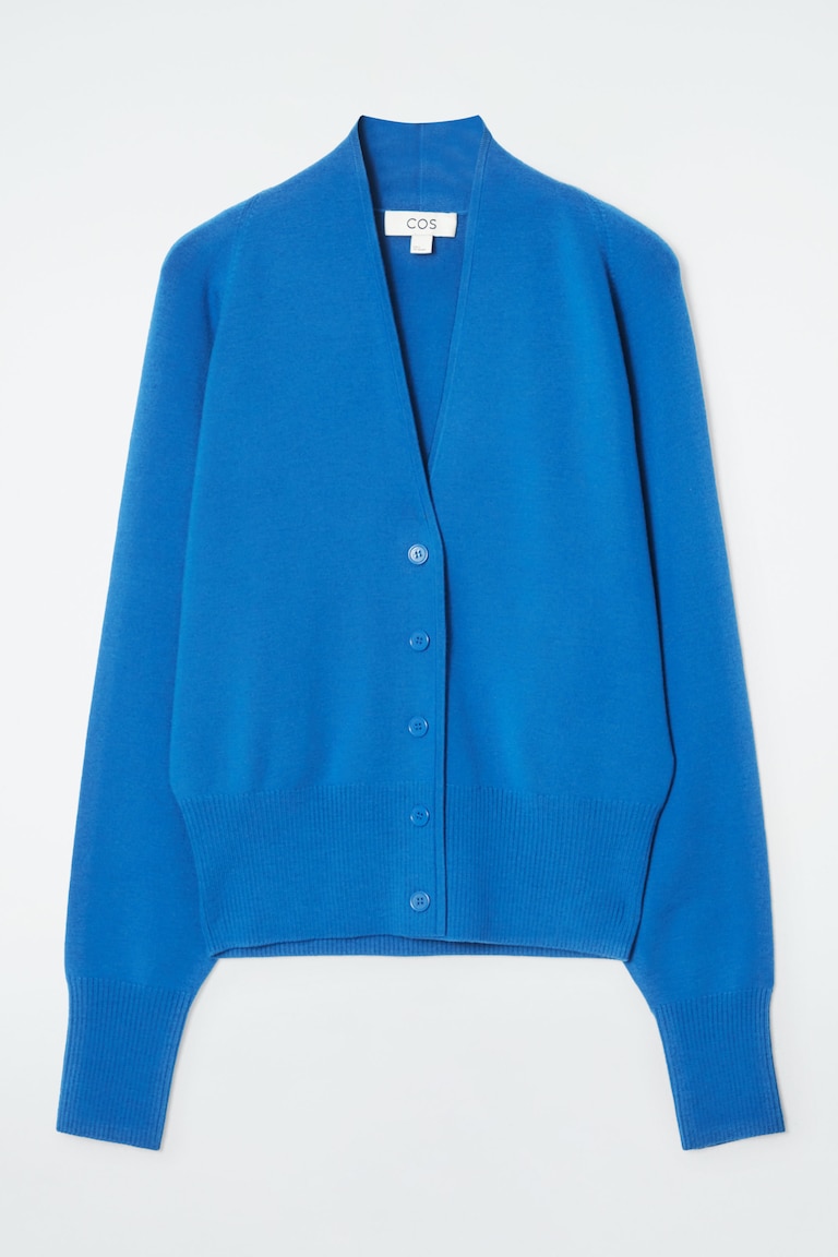 WAISTED KNITTED CARDIGAN - BRIGHT BLUE | COS
